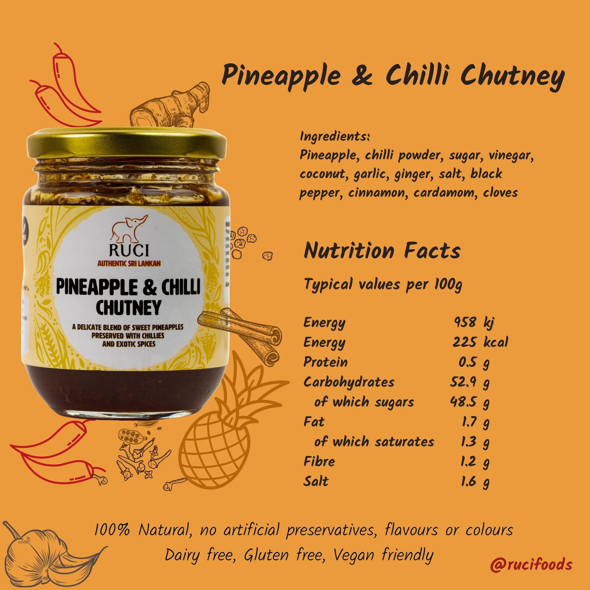 Pineapple & Chilli Chutney – Ruci Foods